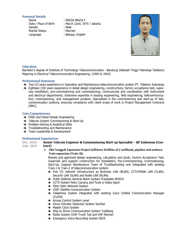 Raeza Mazuly - CV | PDF