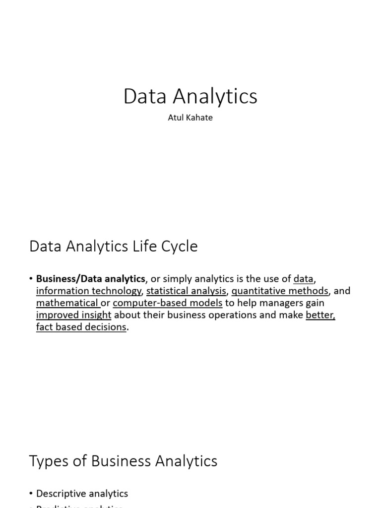 Data Analytics | PDF