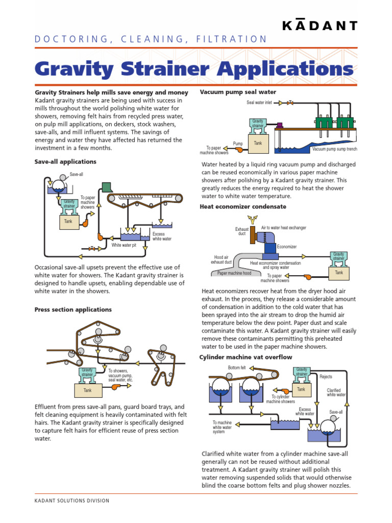 Gravity Strainer Applications Brochure | PDF