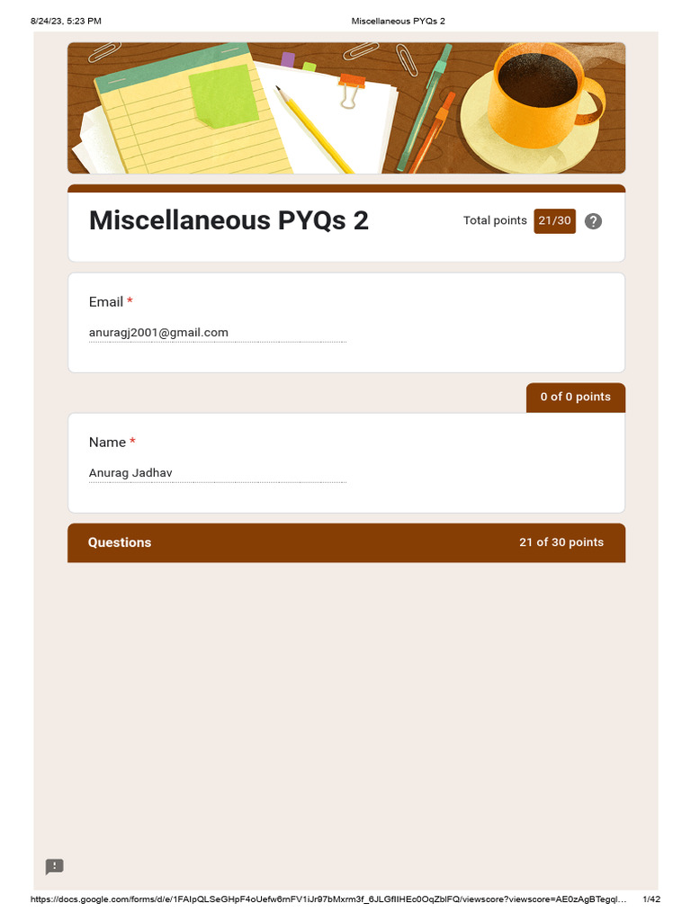 Miscellaneous PYQs 2 | PDF