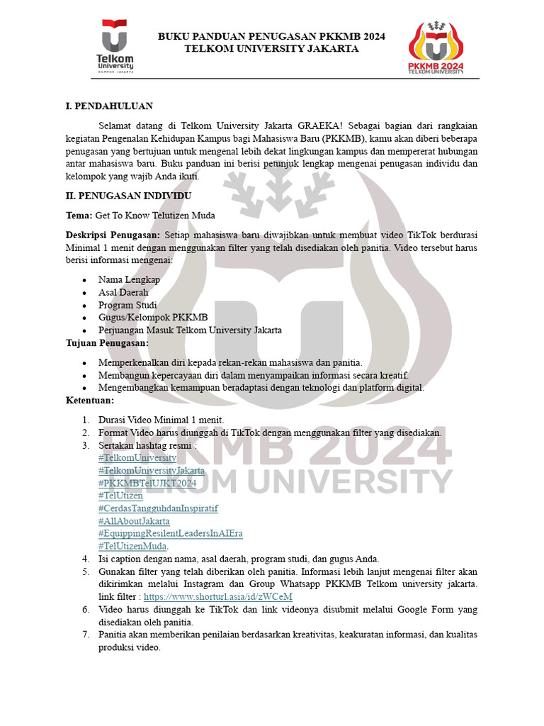 Buku Pedoman Tugas | PDF