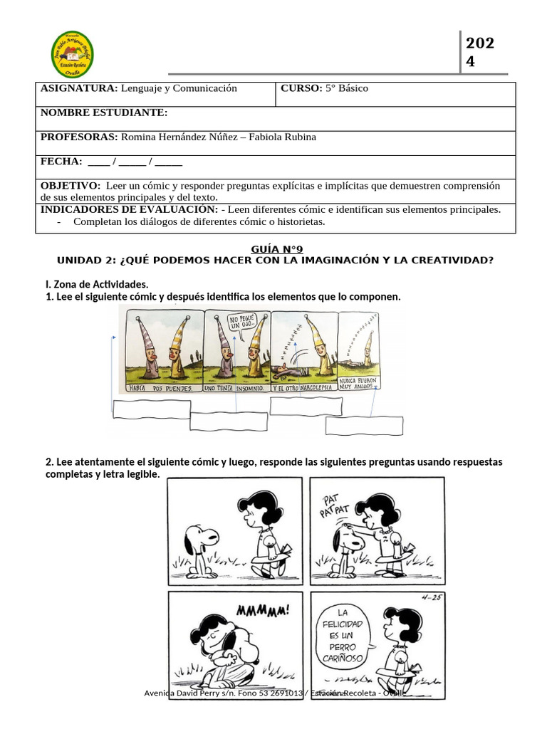 Guía Lenguaje Unidad 2 - 9 | PDF