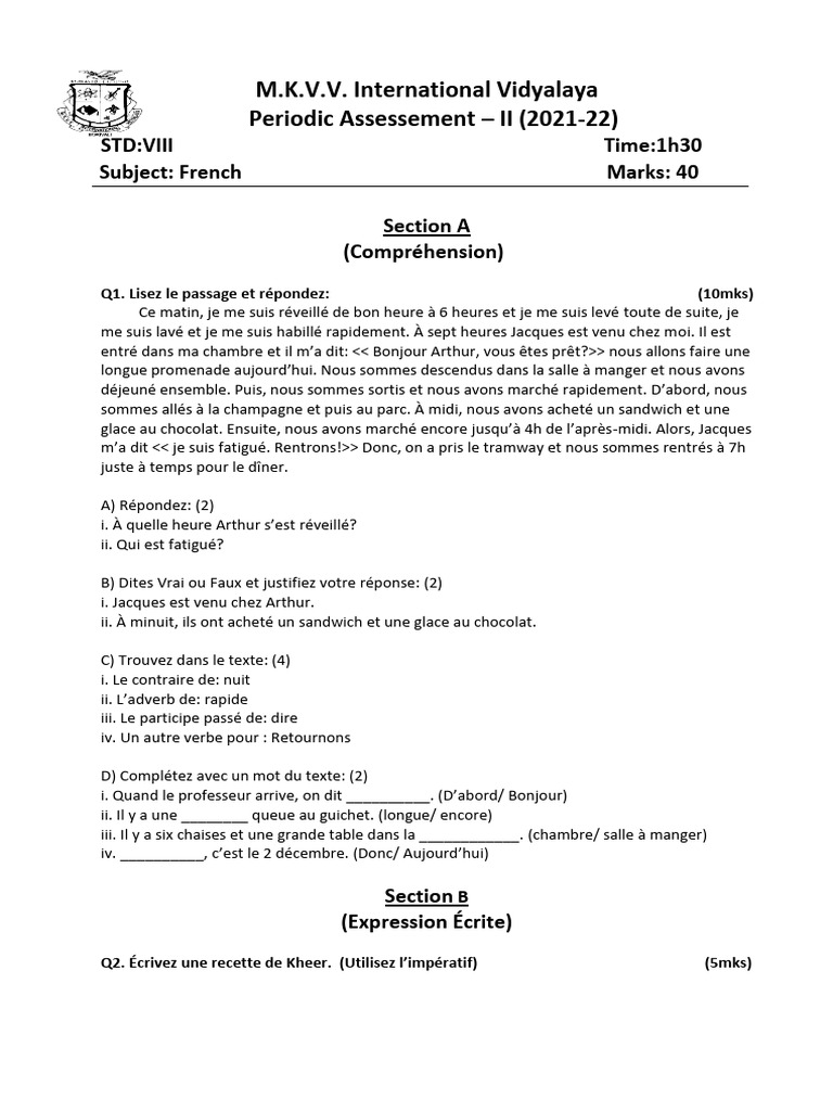 8th French PA2 | PDF