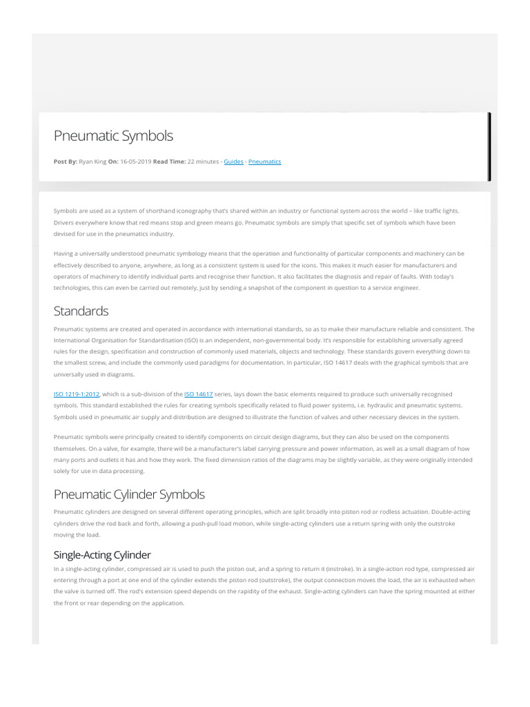 Pneumatic Symbols - Pneumatics Guides - Rowse Pneumatics | PDF