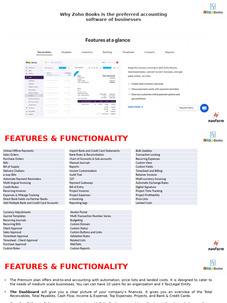 Zoho Features & Process | PDF