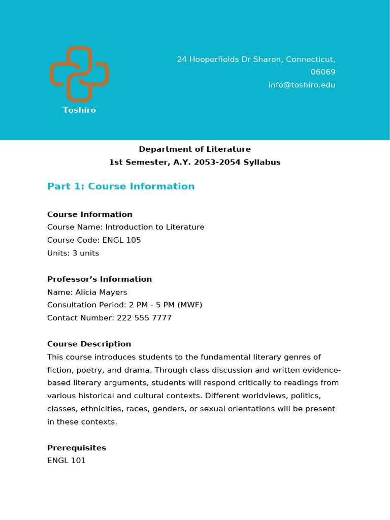 Simple Syllabus Template | PDF