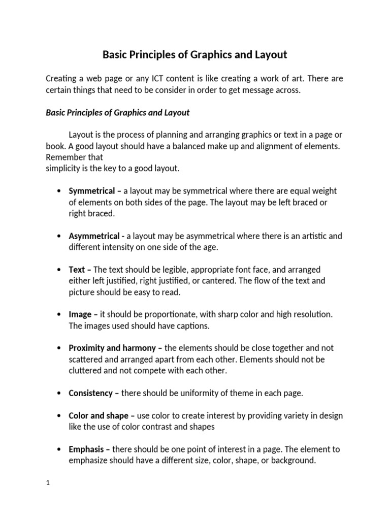 Basic Principles of Graphics and Layout | PDF