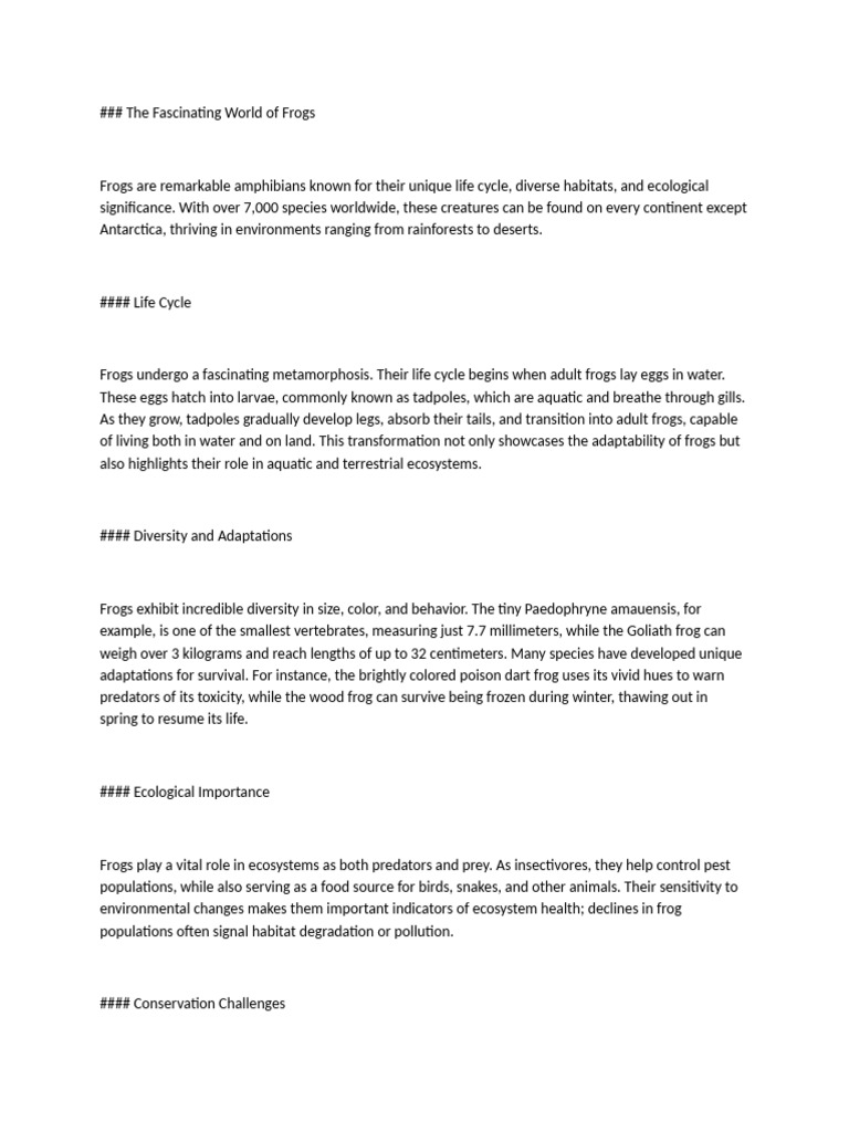 The Fascinating World of Frogs | PDF