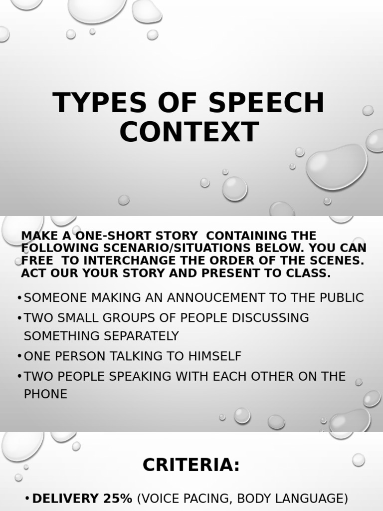 Types of Speech Context | PDF