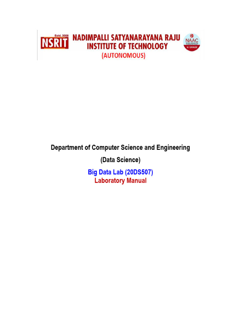III-i (V Sem) CSD - Big Data Lab Manual | PDF