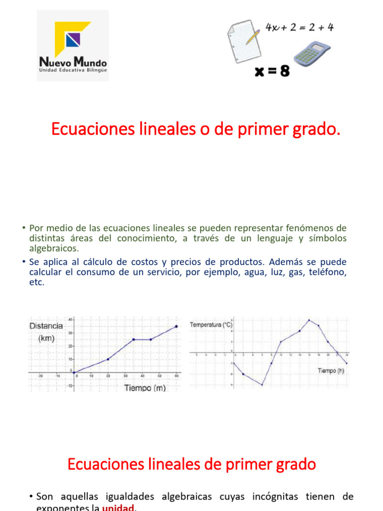 Ecuaciones Lineales o de Primer Grado | PDF | Ecuaciones | Variable ...
