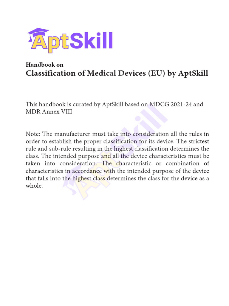 AptSkill - Handbook Classification of Active Medical Devices 3 | PDF