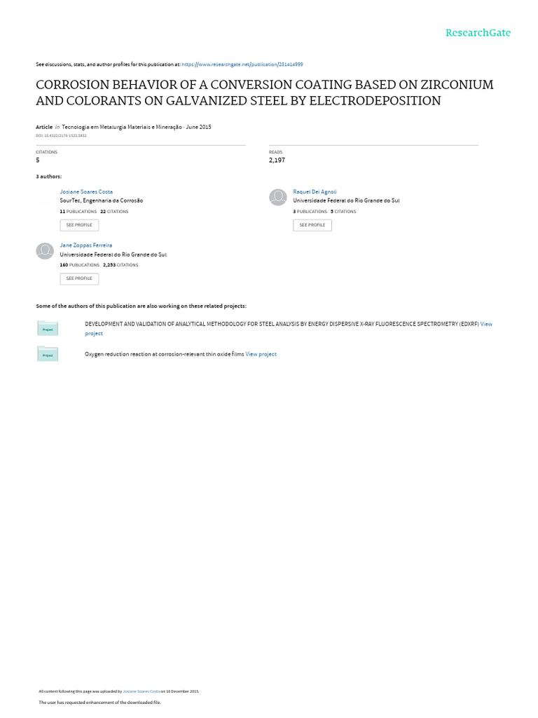 Corrosion Behavior Of A Conversion Coating Based O Pdf Corrosion Chromium