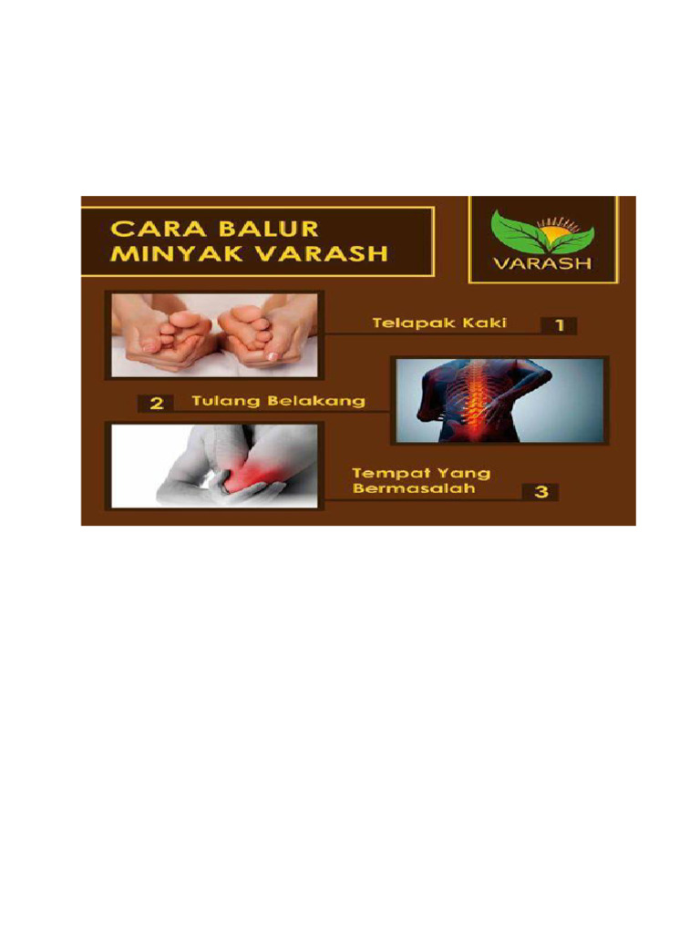 CARA PEMAKAIAN MINYAK VARASH N | PDF