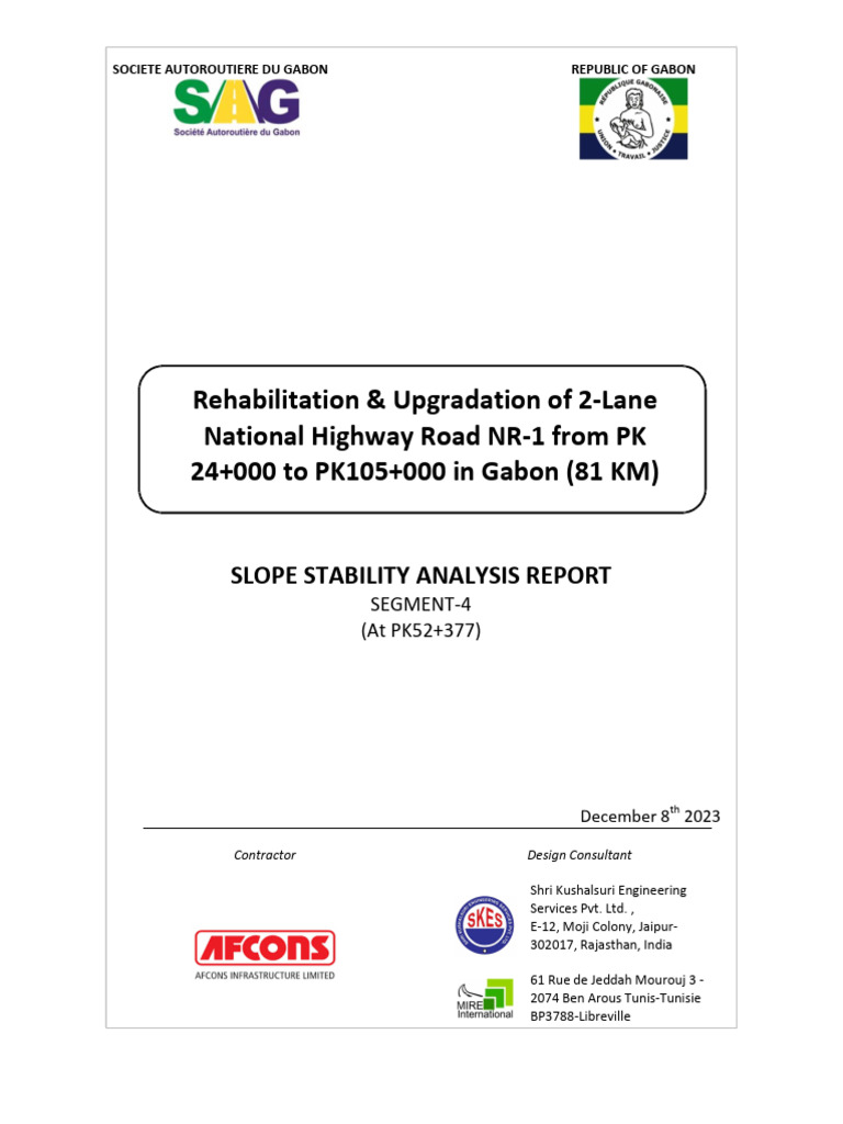 Annexture-1-Slope Stability Analysis Reports 52+377 | PDF | Soil Science | Geotechnical Engineering