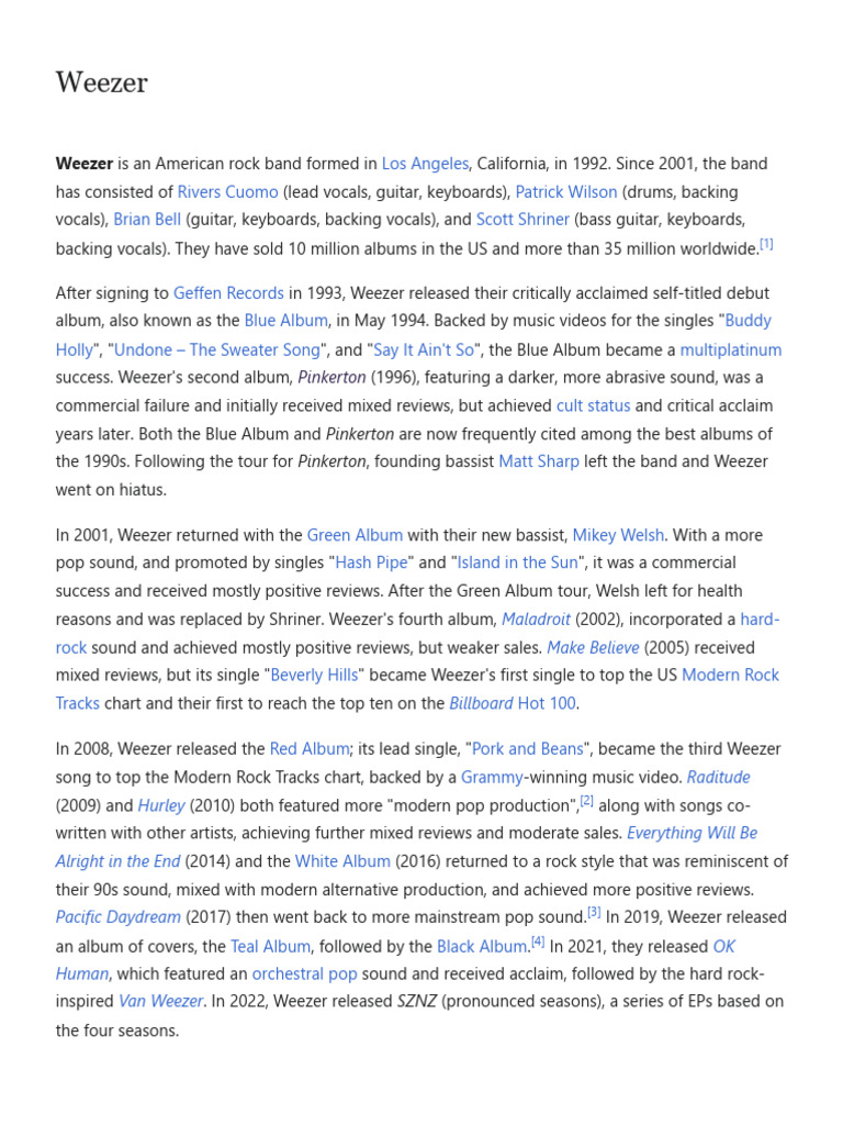 Weezer - Wikipedia | PDF
