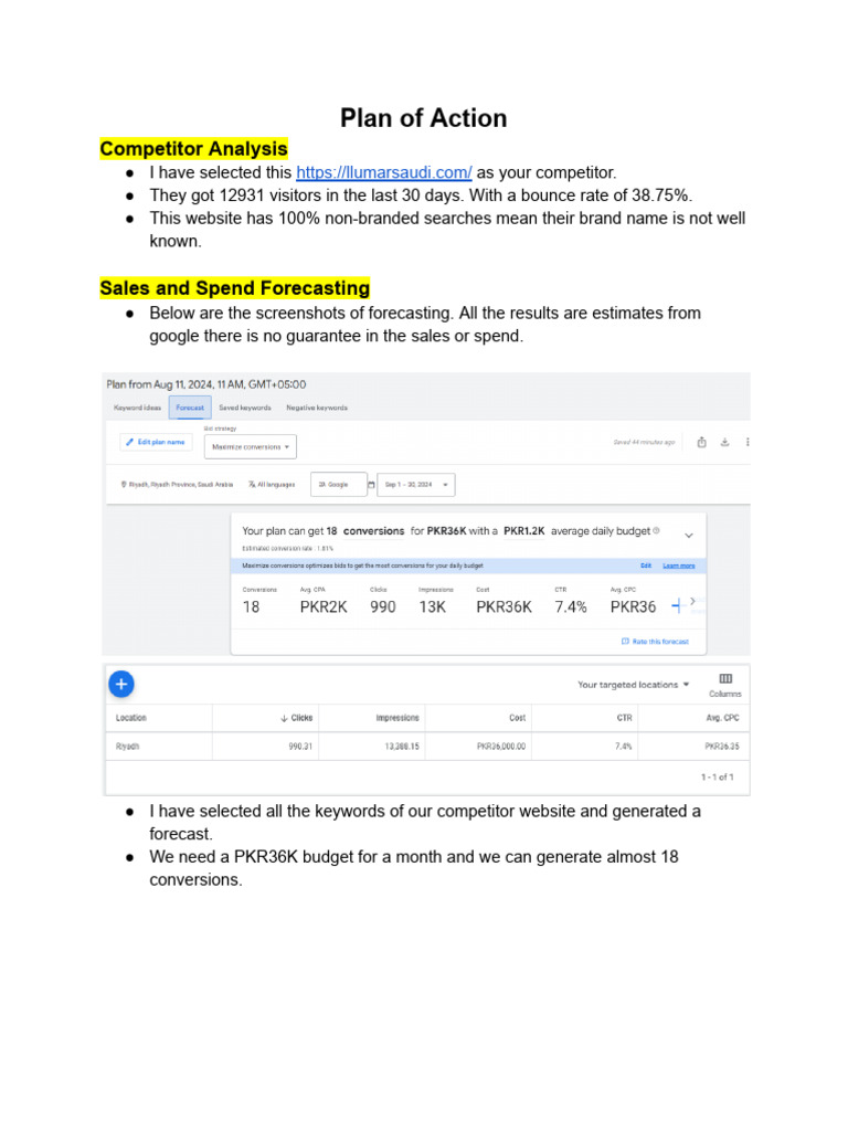 Plan of Action | PDF