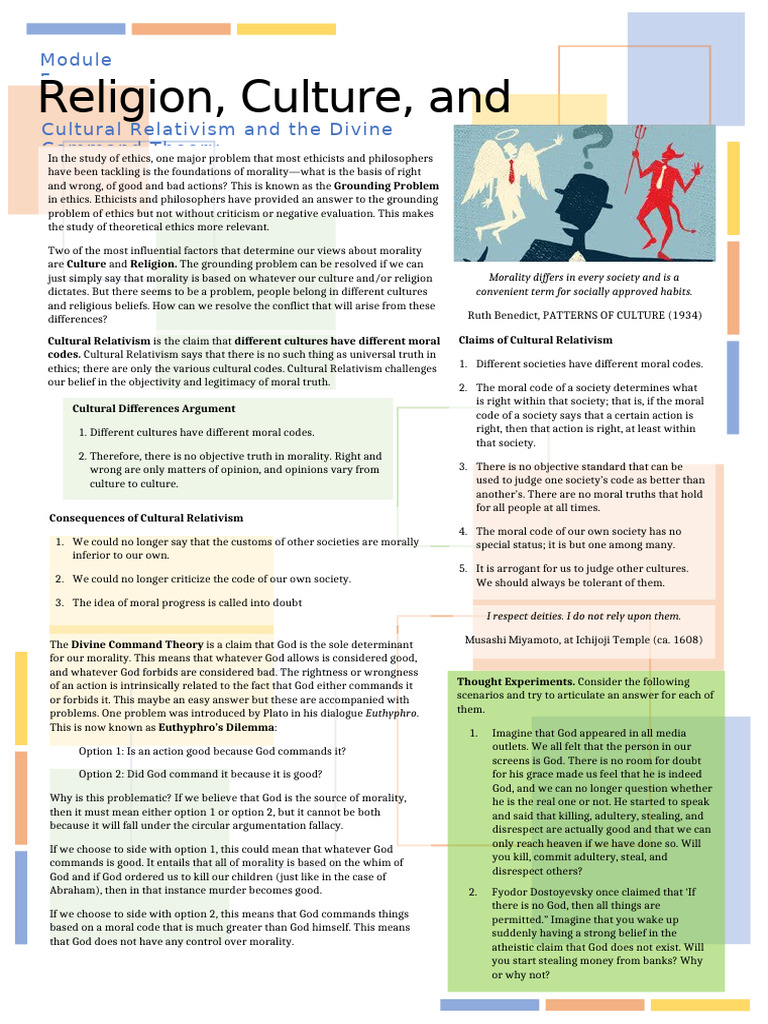 Module 4 Morality, Culture, and Religion | PDF | Relativism | Self-Improvement