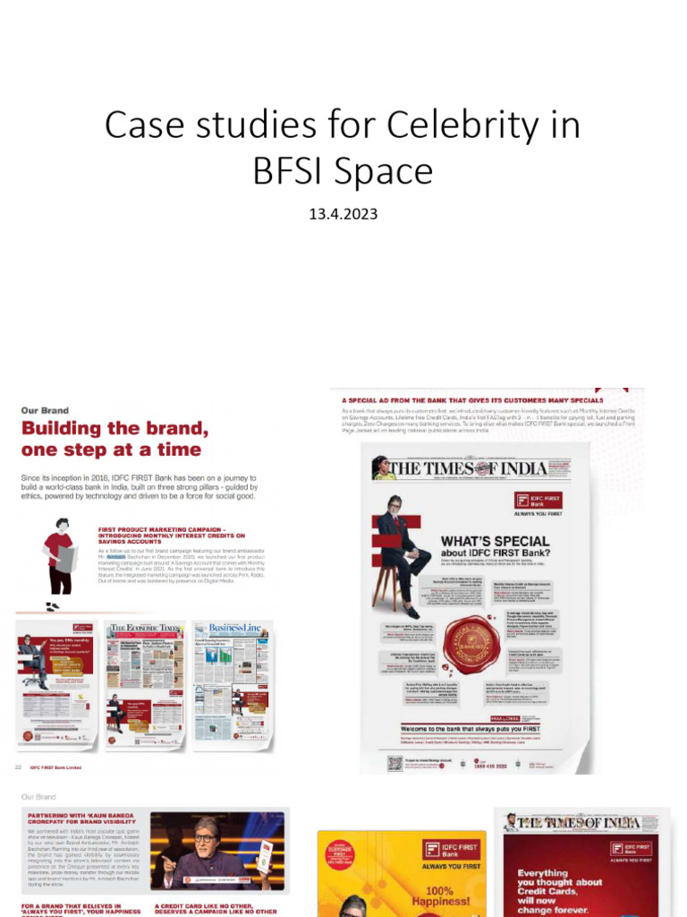 Case Studies For Celebrity in BFSI Space | PDF