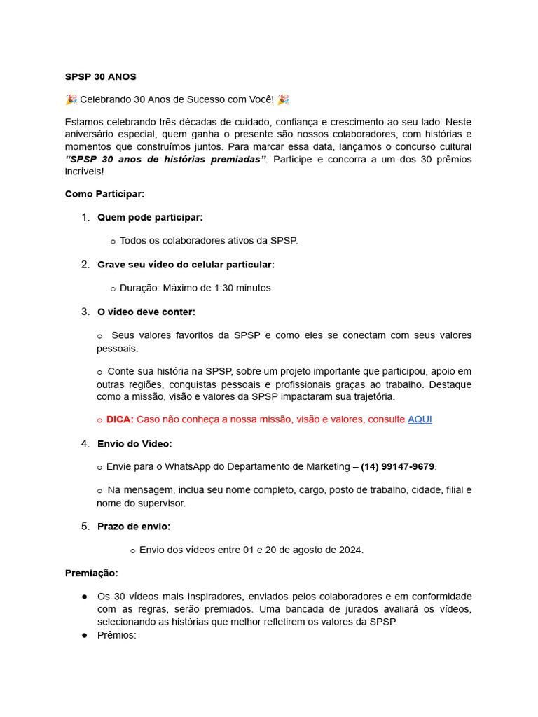 SPSP 30 ANOS - Manual de Regras (1) | PDF