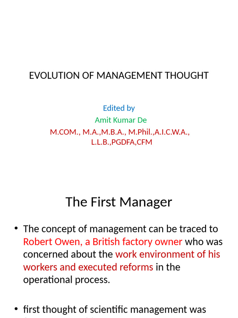 Evolution of Management Thought | PDF
