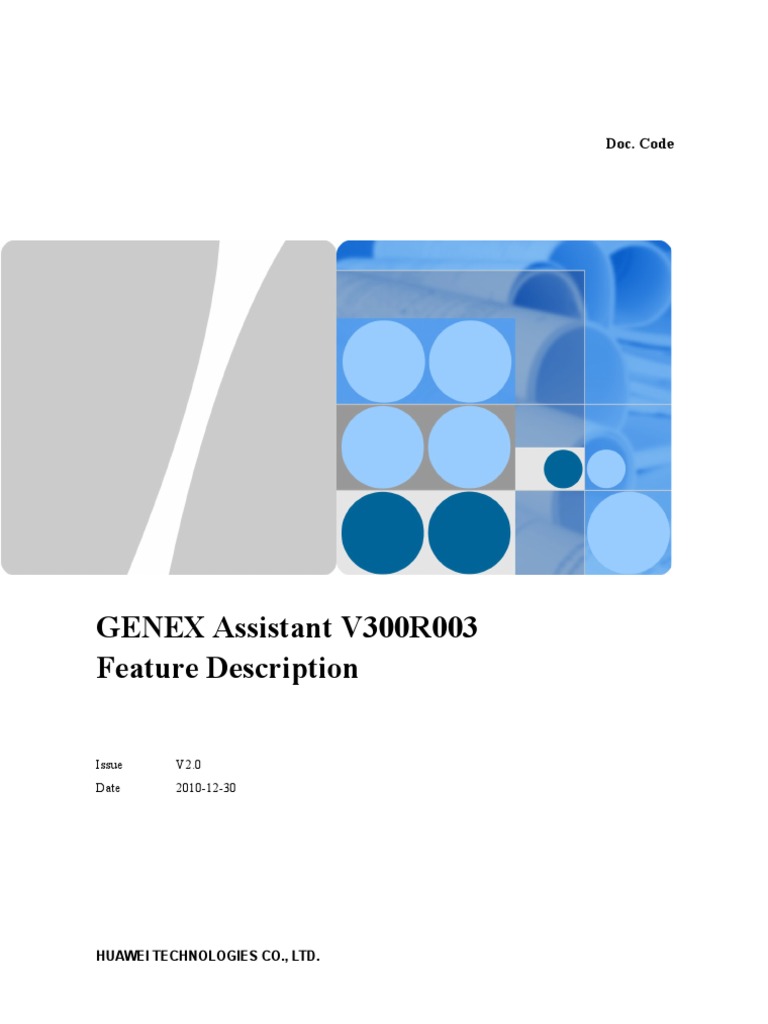 GENEX Assistant V300R003 Feature Description V2.0 (20101230) | PDF | High Speed Packet Access ...