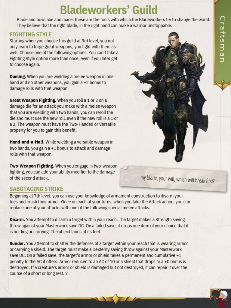 Bladeworkers' Guild-Craftsman | PDF