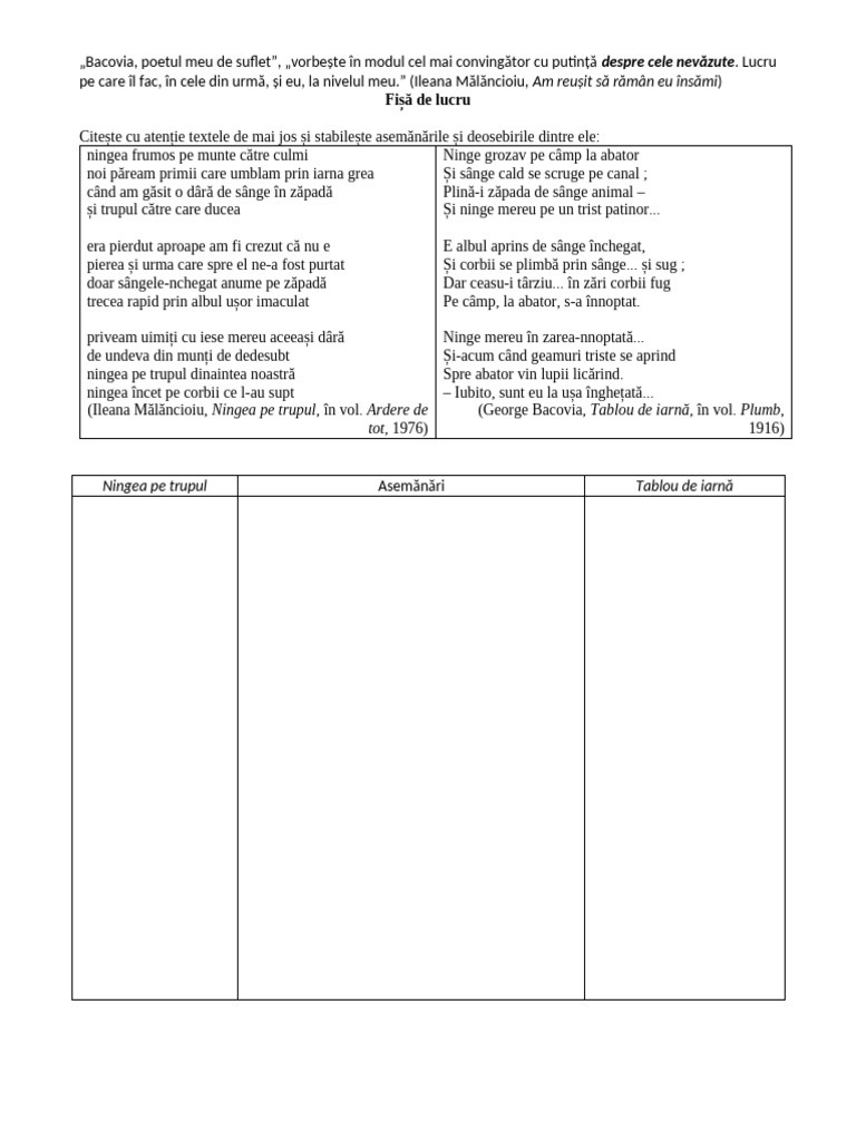 Simbolism Fisa de Lucru | PDF