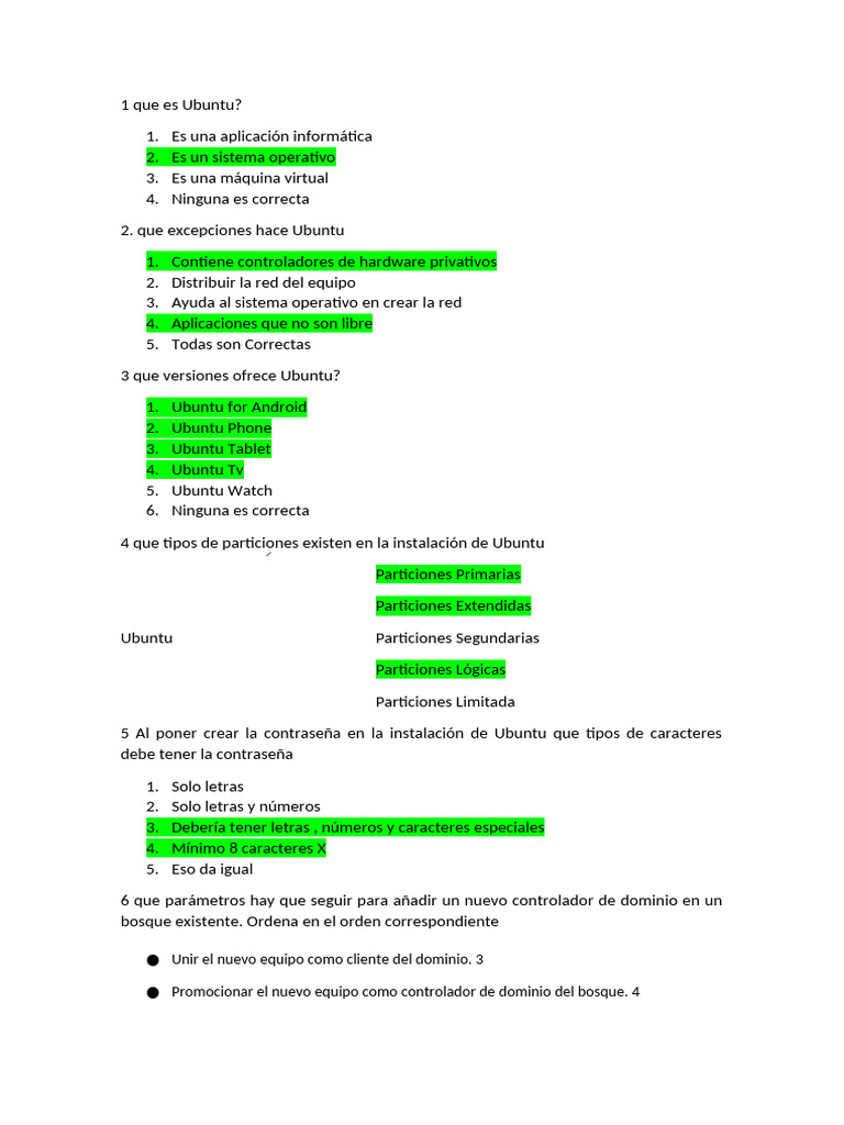 Todos Tipo Test Sor Resumido | PDF