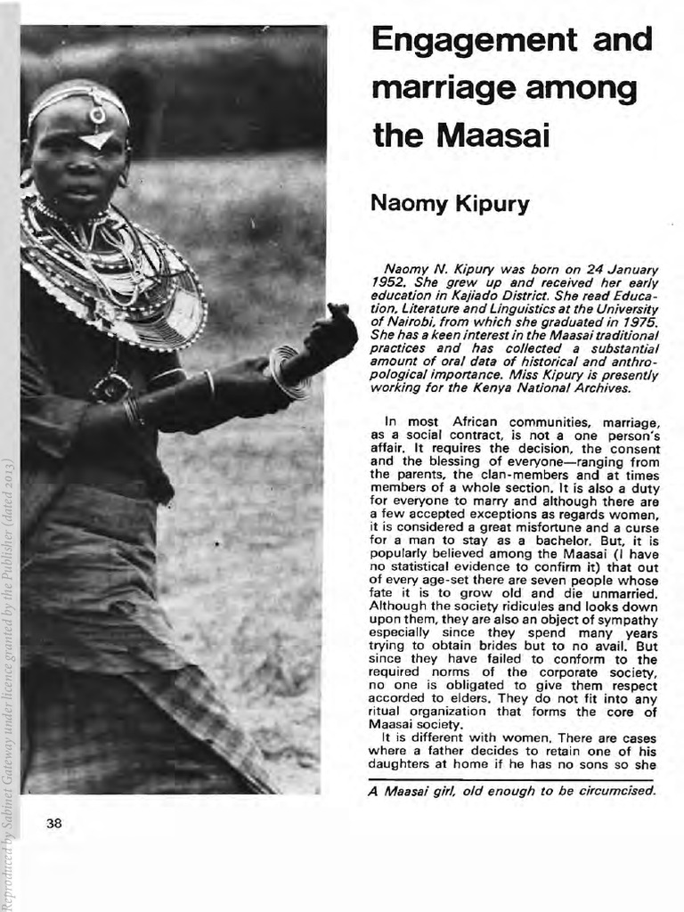 Kipury 1978 Engagement and Marriage Among The Maasai | PDF | Wedding ...