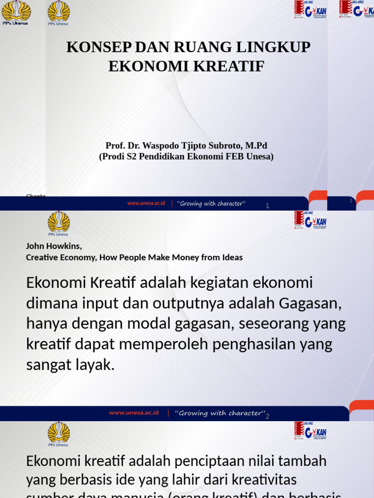 Ekonomi Kreatif-9- Konsep Dan Ruang Lingkup Ekonomi Kreatif | PDF