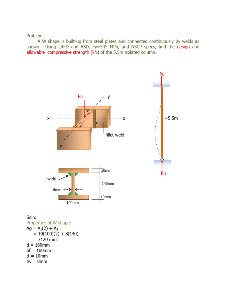 Steel Principles Notes 15 . Compression Member - Built-up | PDF