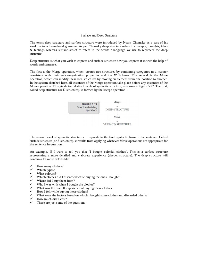Syntax Surface and Deep Structure | PDF