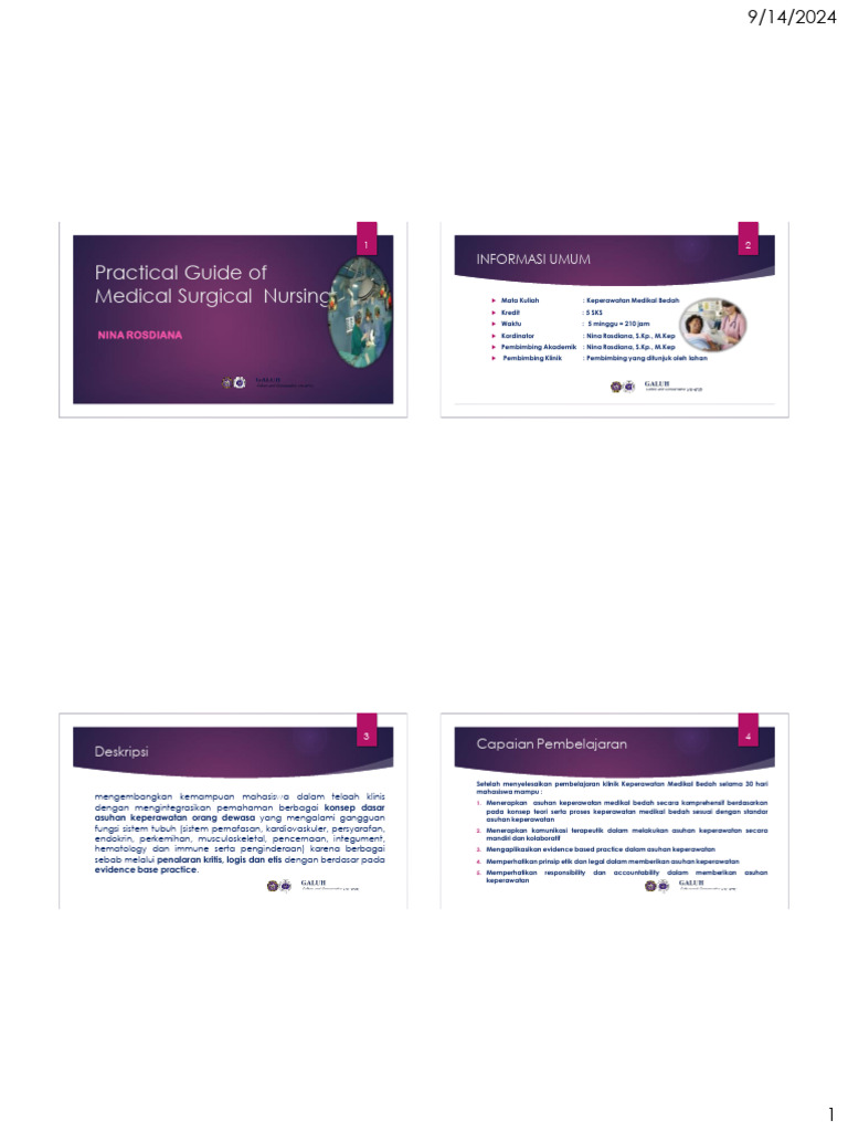 Guidance of Medical Surgical Nursing Practice | PDF