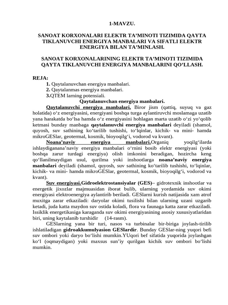 SKET Dan 1 Ma'ruza | PDF