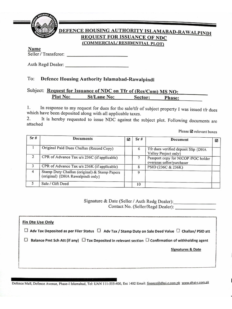 Haider Imran NDC Request Form | PDF