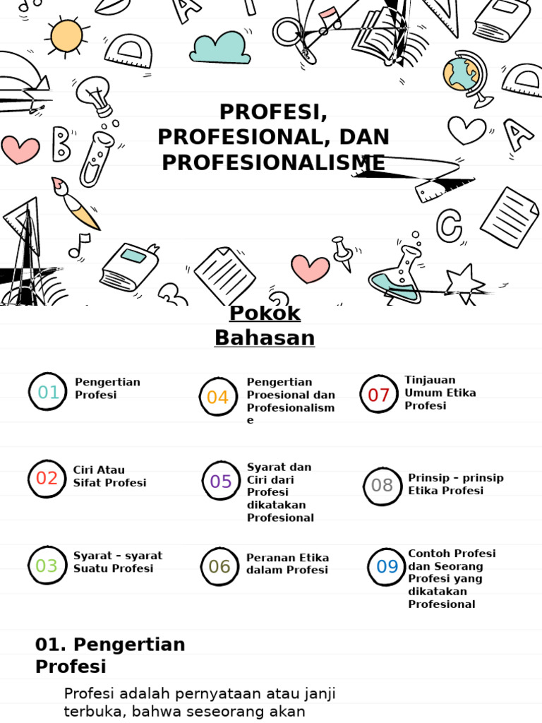 Materi 1 PROFESI, PROFESIONAL, DAN PROFESIONALISME | PDF