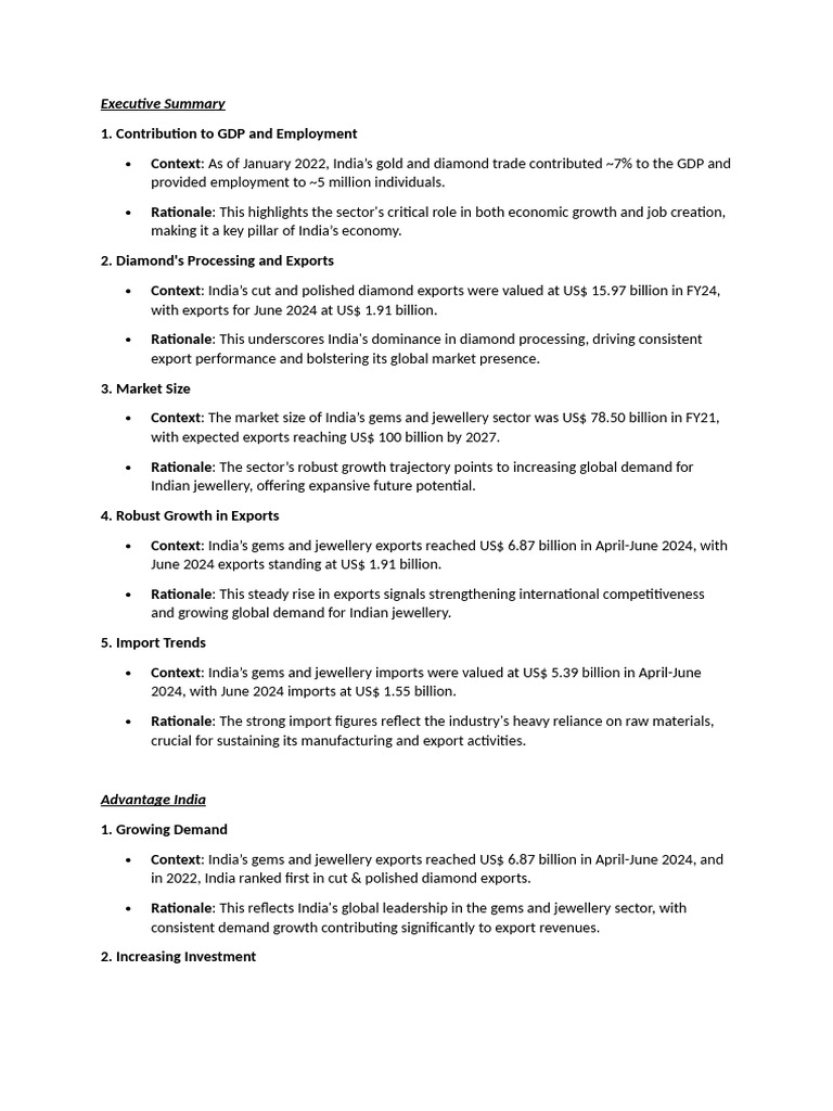 IBEF - Gems and Jewellery - Aug 2024 | PDF