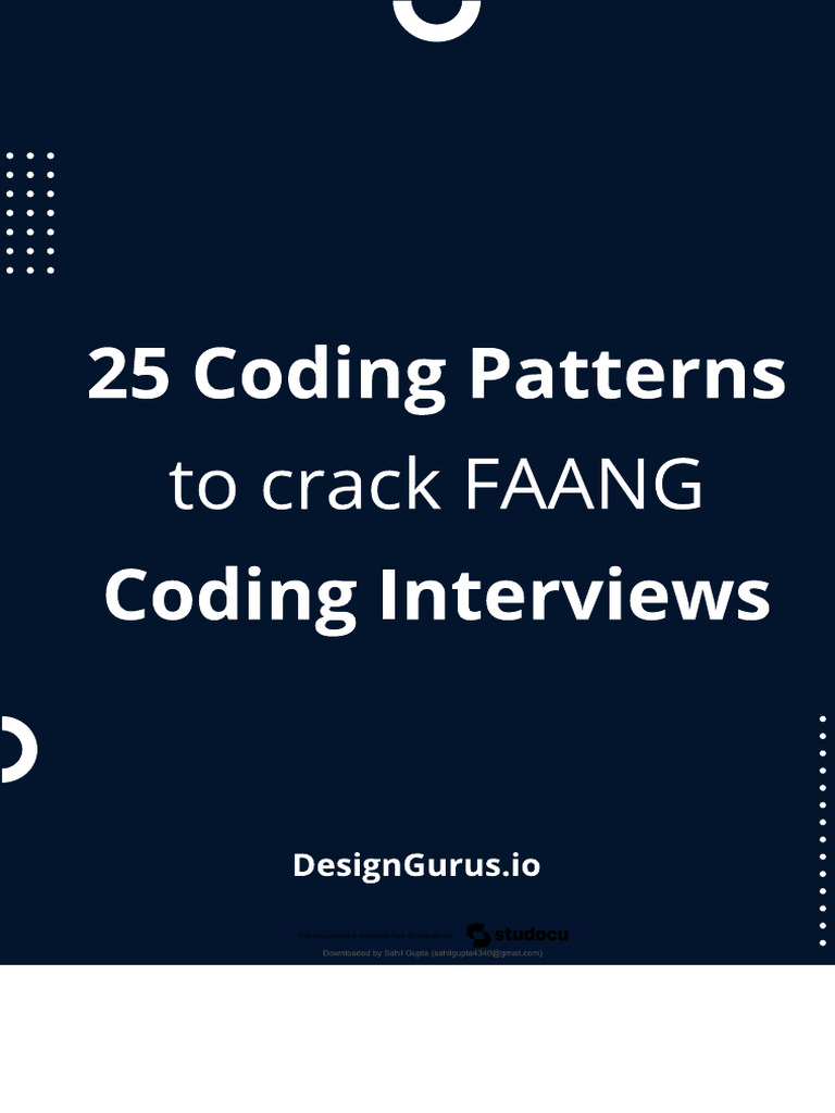25 Coding Patterns To Crack Faang Interviews | PDF
