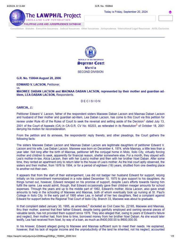 Lacson v. Lacson | PDF