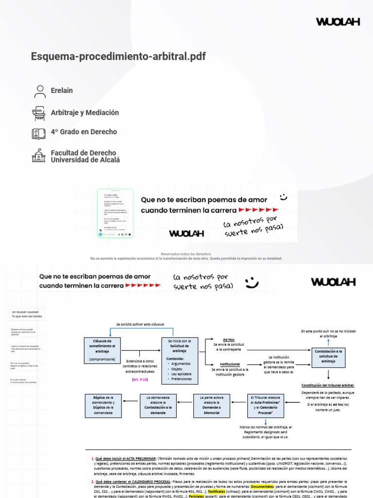 Wuolah Free Esquema Procedimiento Arbitral | PDF
