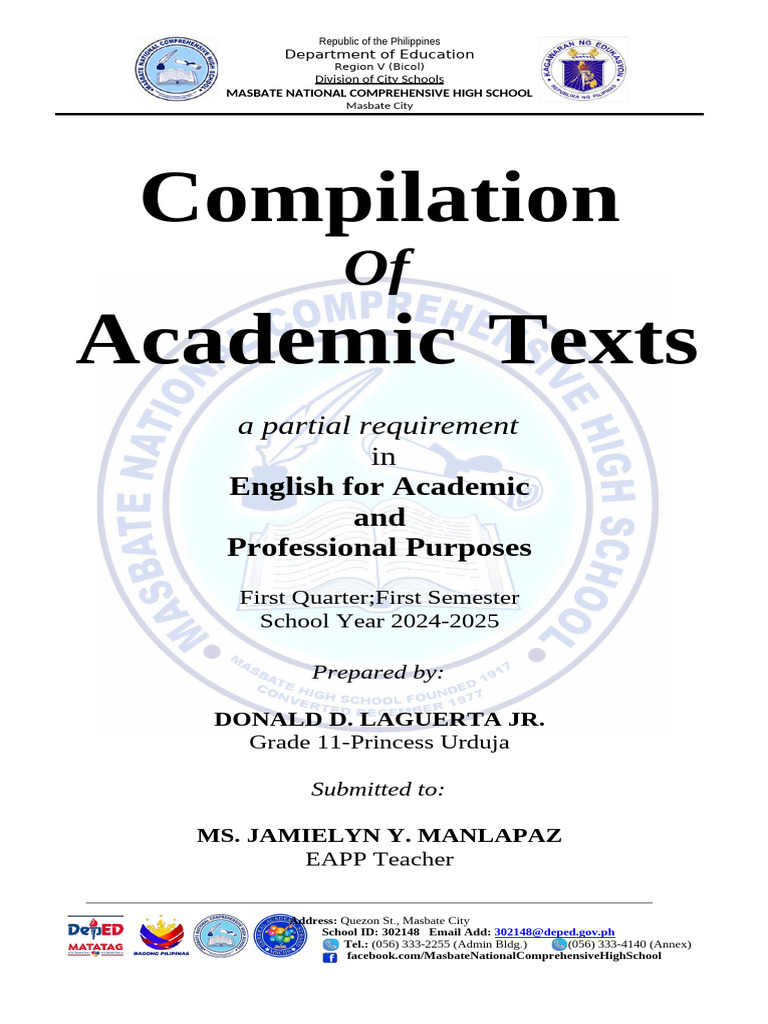 Academic Text Compilation for EAPP | PDF | Pregnancy | Teenage Pregnancy