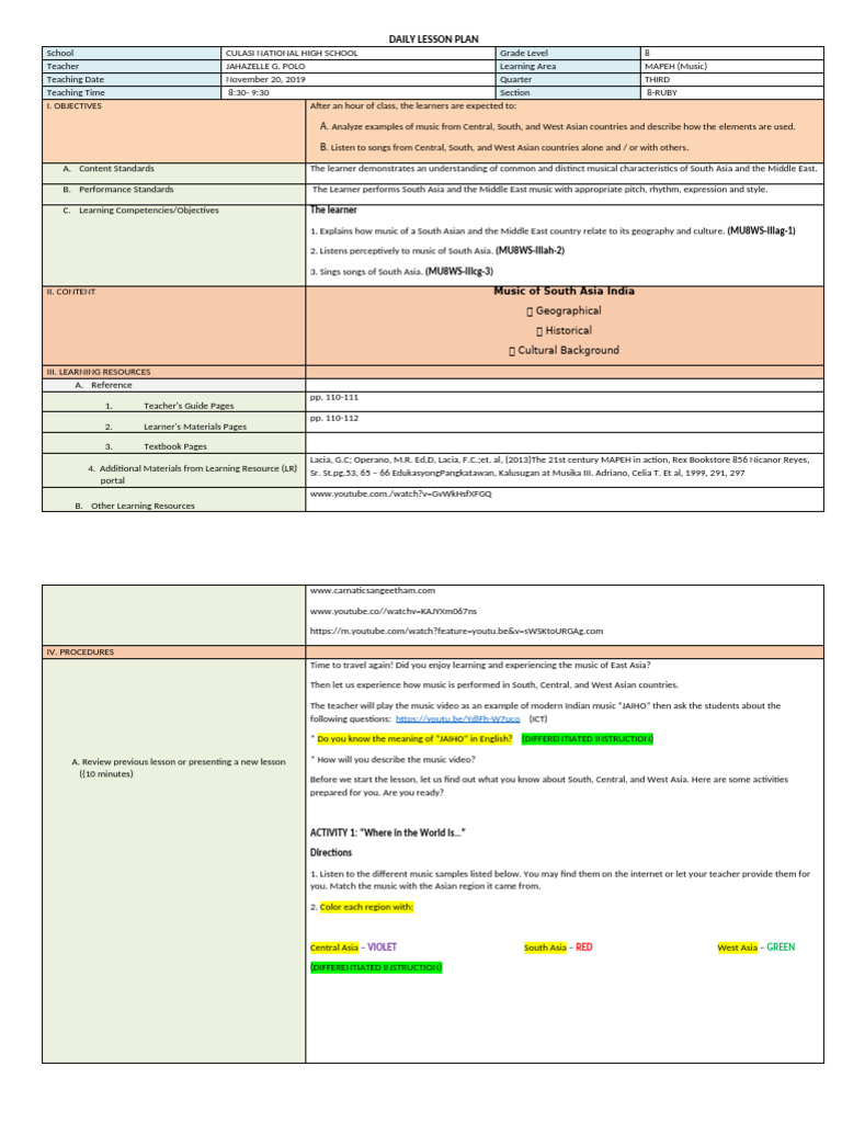 3rd COT Plan | PDF | Learning | Teachers