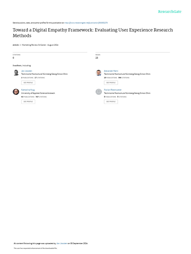 Joostenetal. 2024 DigitalEmpathyFramework MRSG | PDF