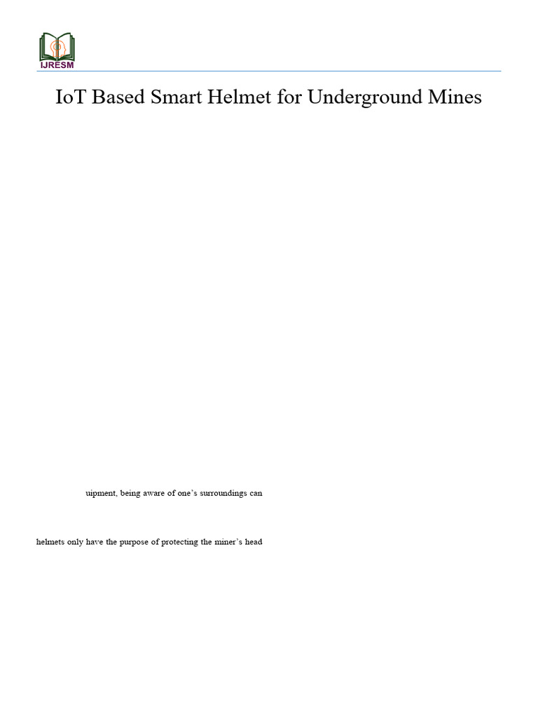 Iot Based Smart Helmet For Underground Mines | PDF