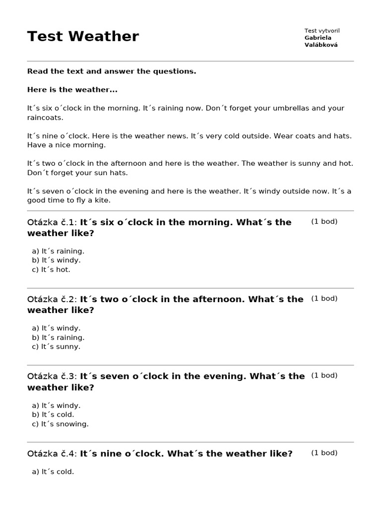 Test Weather Pdf