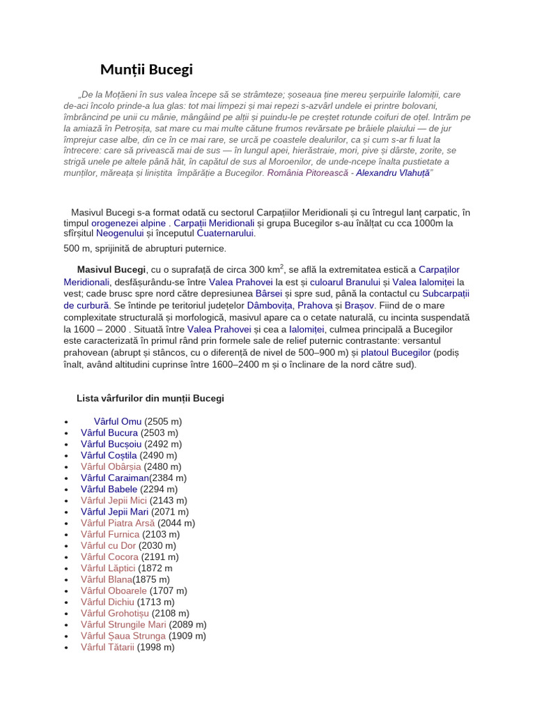 Munții Bucegi | PDF
