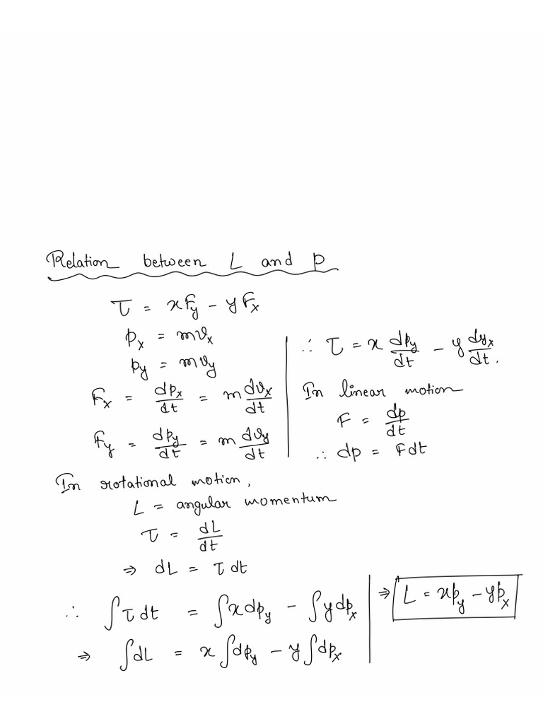 Relation Between Linear and Angular Momentum | PDF