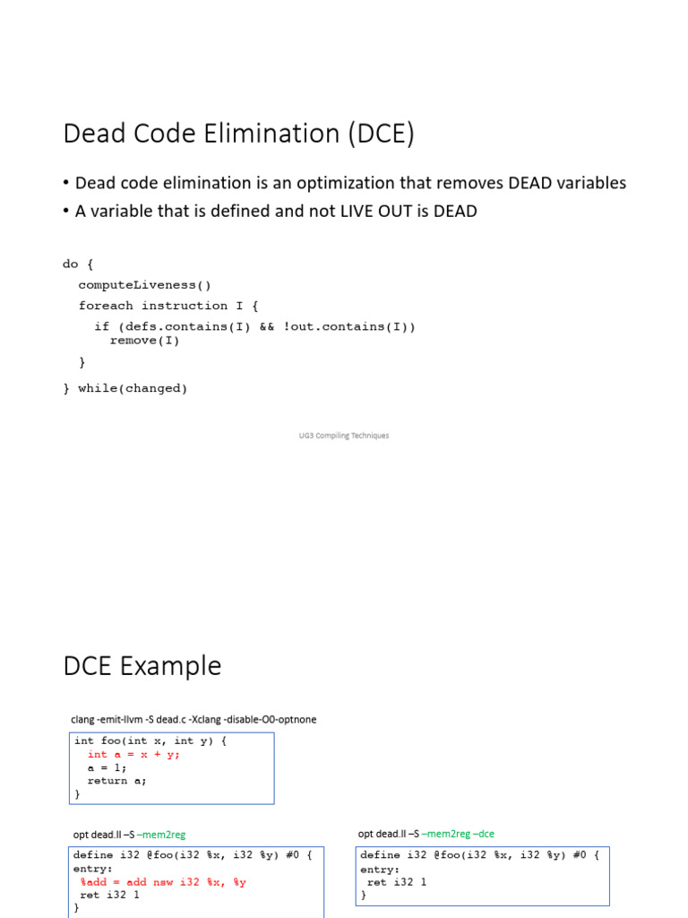 LLVM 4 Deadcode | PDF