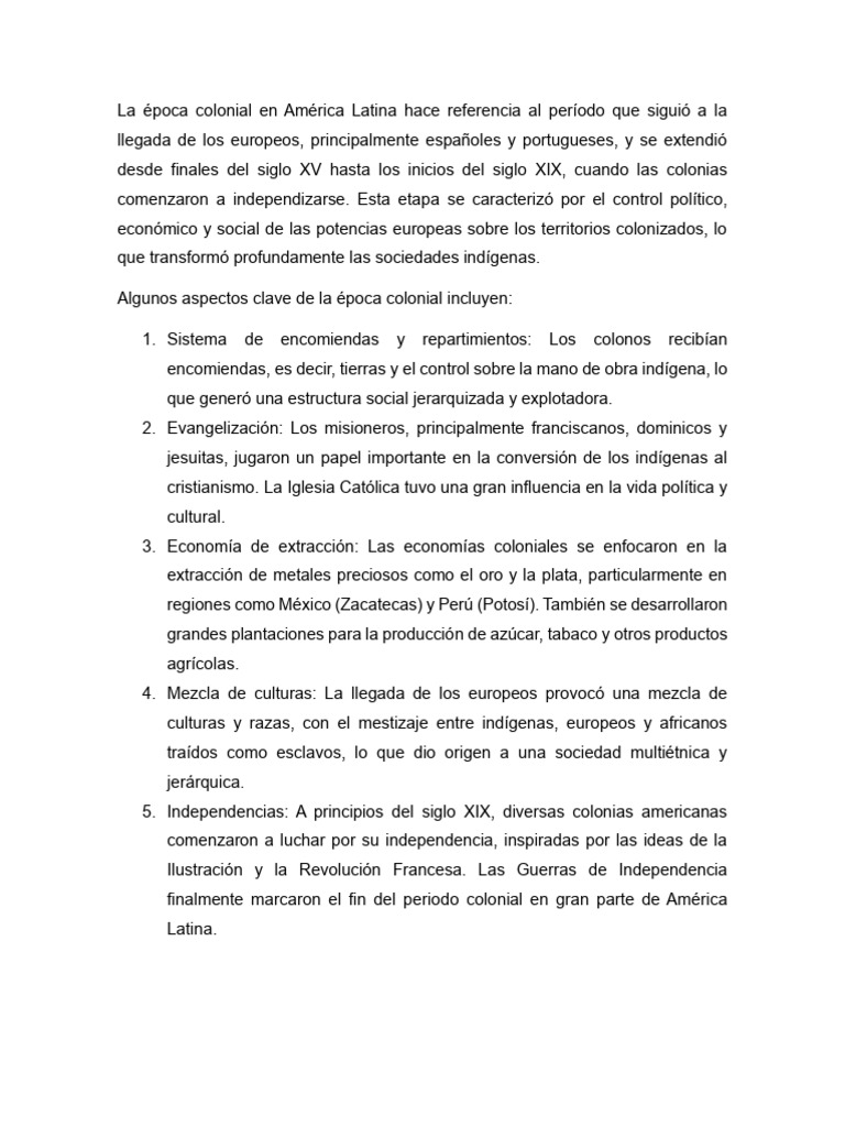 Época Colonial | PDF